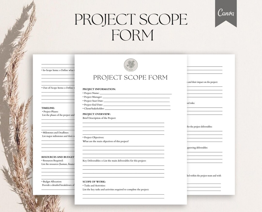 Project Scope Form Template, Pdf, Canva - Etsy