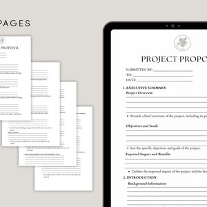 Project Proposal Template, Form Pdf, Canva - Etsy Canada