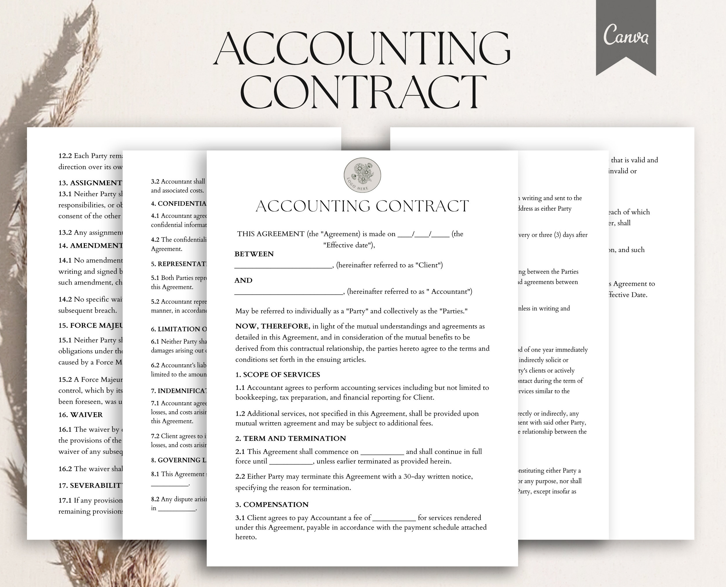 Accounting Service Contract Template, Financial Services Agreement ...