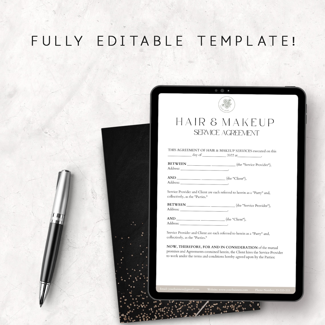 Makeup & Hair Contract, Hair Stylist Agreement,wedding Contract ...