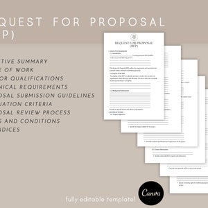 Request for Proposal Template, Form Pdf, Canva - Etsy