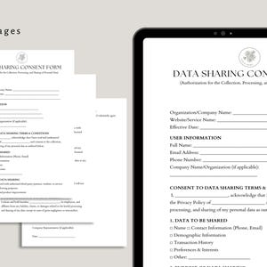Data Sharing Consent Form Template, Data Processing and Sharing Consent Form, PDF, Canva - Etsy