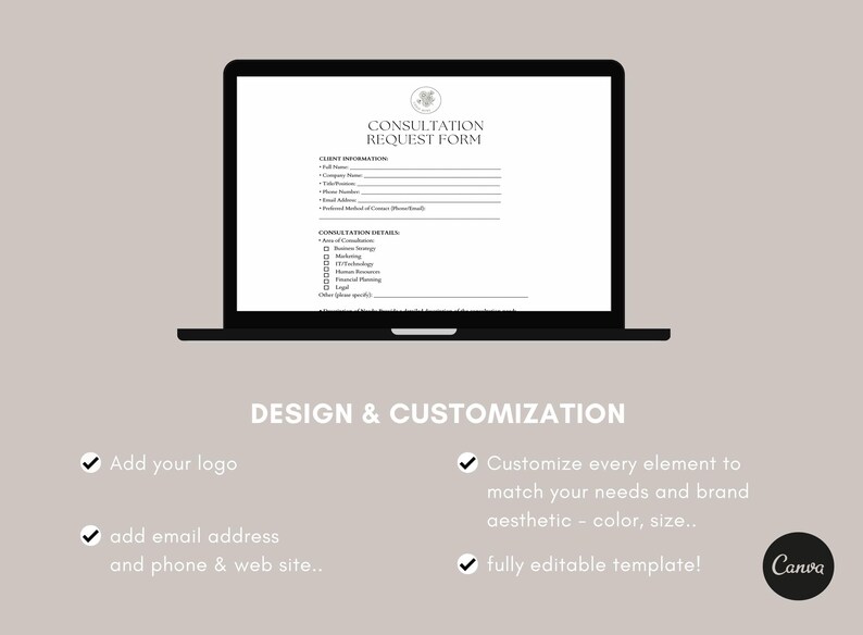 Consultation Request Form Template, Pdf, Canva - Etsy