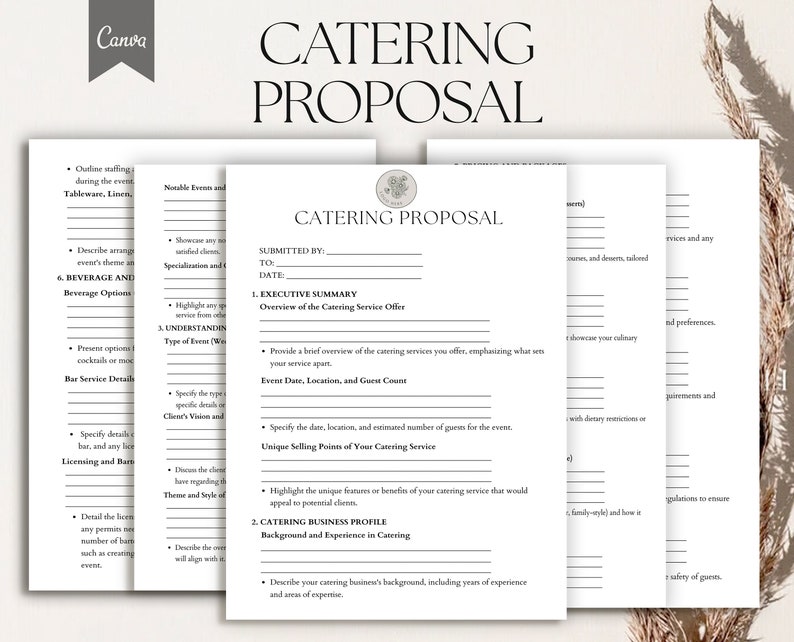 Catering Proposal, Catering Business Proposal, Catering Form Template ...