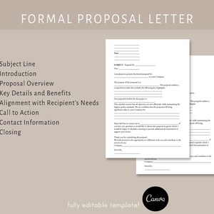 Formal Proposal Letter Template, PDF, Canva - Etsy