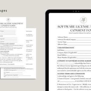 Software License Agreement Consent Form Template, PDF, Canva - Etsy