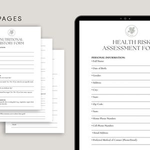 Nutritional History Form Template, Pdf, Canva - Etsy