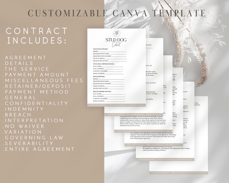 Stud Dog Contract, Breeding Contract for Stud Dog Services ,stud Dog ...