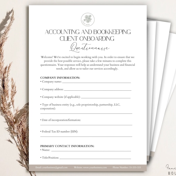 Accounting Client Onboarding Template - Etsy