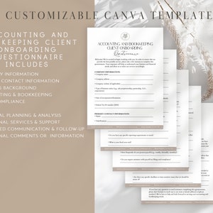 Editable Accounting and Bookkeeping Client Onboarding Questionnaire ...