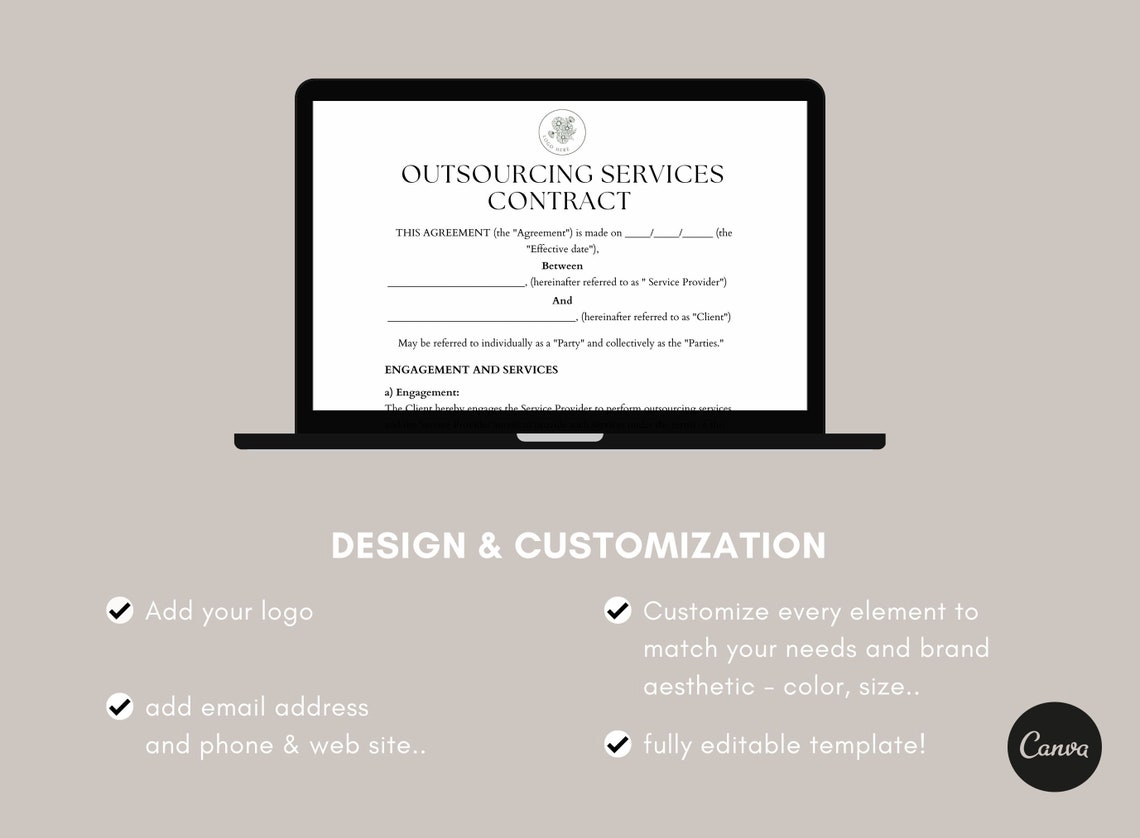 Outsourcing Services Contract Template, Outsourcing Agreement, PDF ...