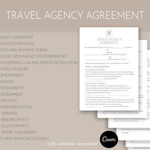 Travel Agency Agreement, Travel Service Contract, Tour and Travel ...