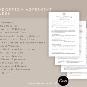 Editable Pet Adoption Agreement, Pet Adoption Terms, Puppy Adoption ...