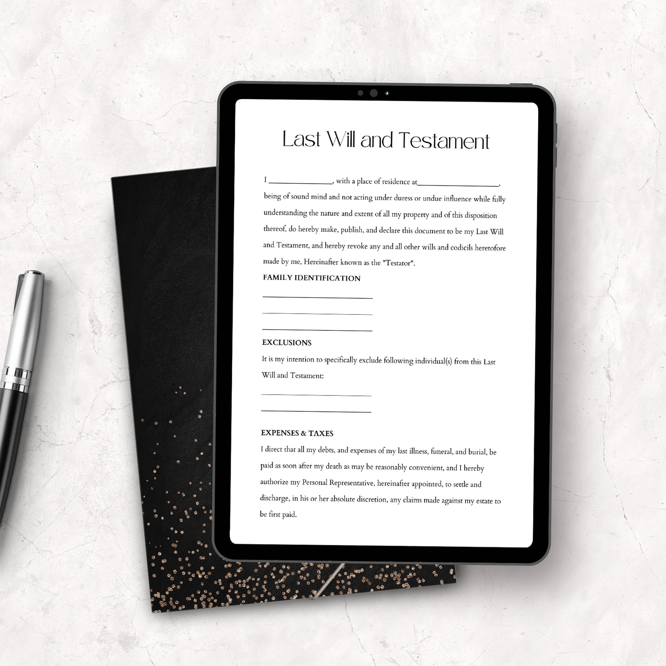 Editable Last Will and Testament Form, Last Will and Testament Template ...