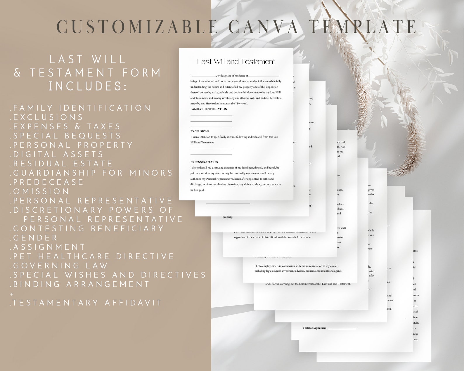 Editable Last Will and Testament Form, Last Will and Testament Template ...