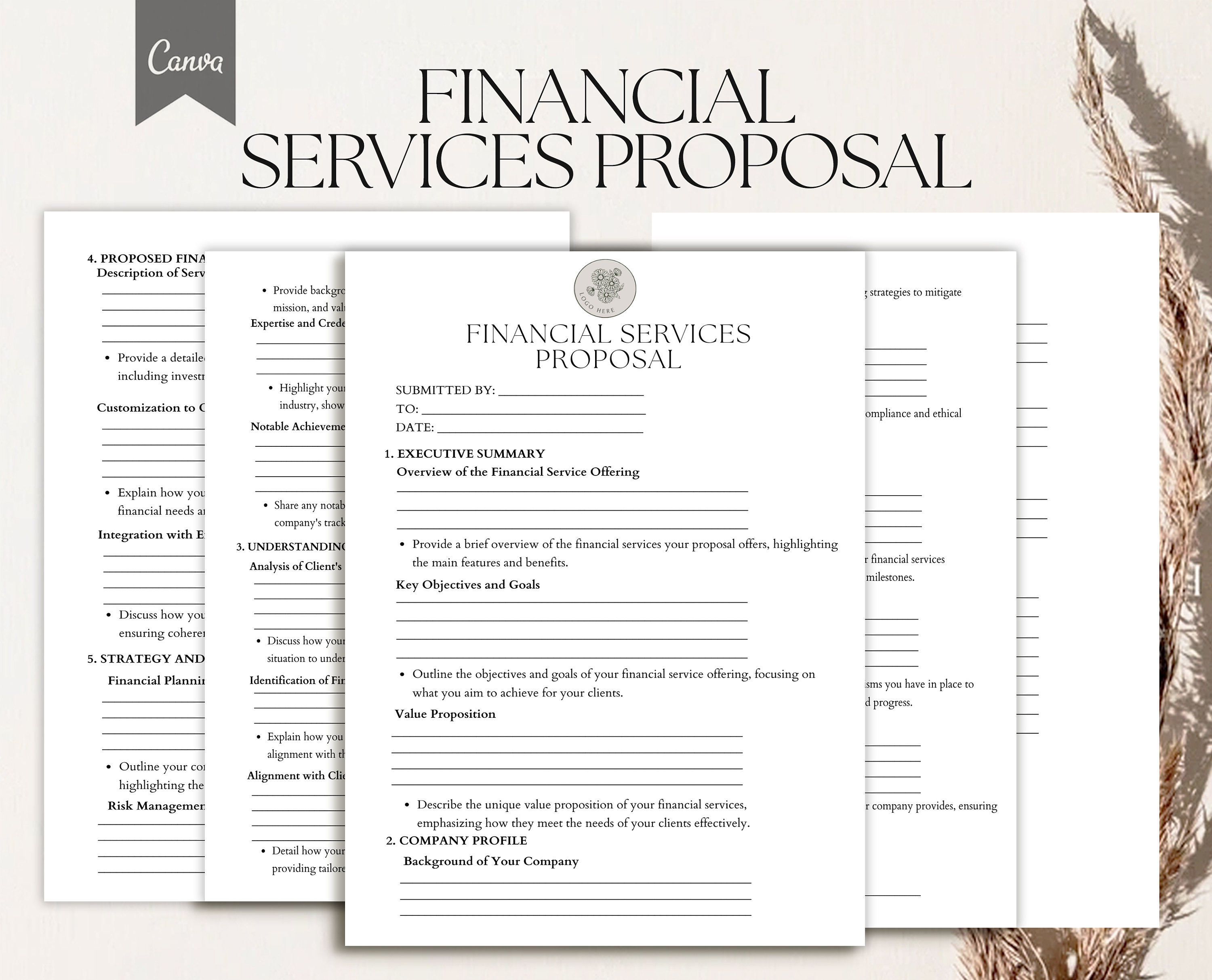 Financial Services Proposal Template, Editable Financial Services Form ...