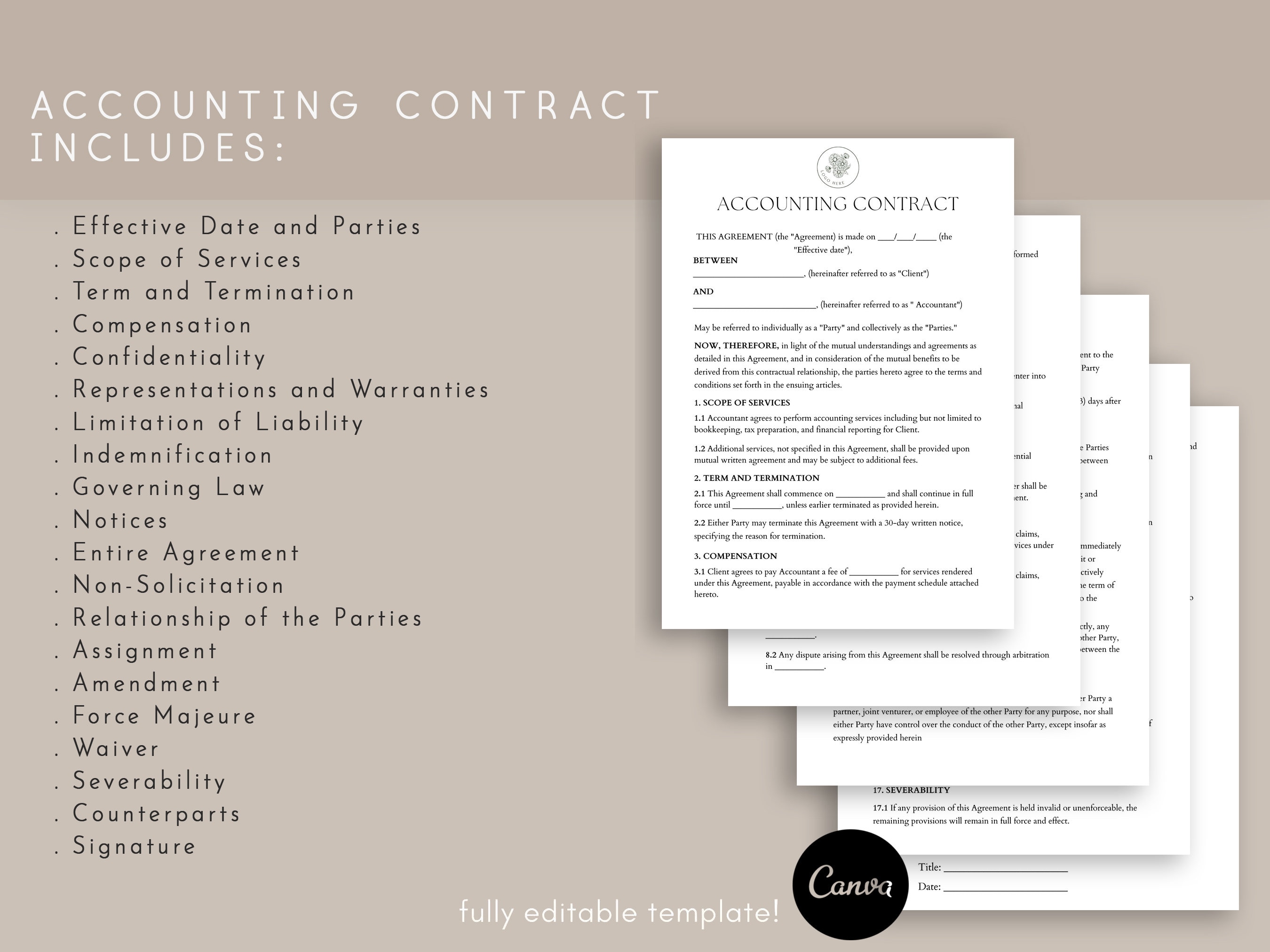 Accounting Service Contract Template, Financial Services Agreement ...