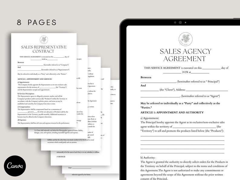 Sales Representative Contract, Sales Agent Agreement, Independent Sales ...