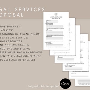 Legal Services Proposal Template, Proposal Form Pdf, Canva - Etsy