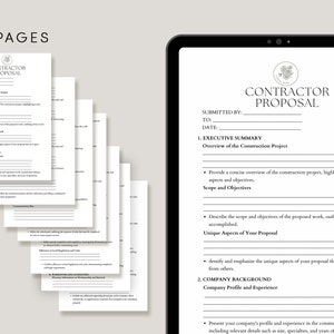 Contractor Proposal Template, Project Proposal Services, Pdf, Canva - Etsy