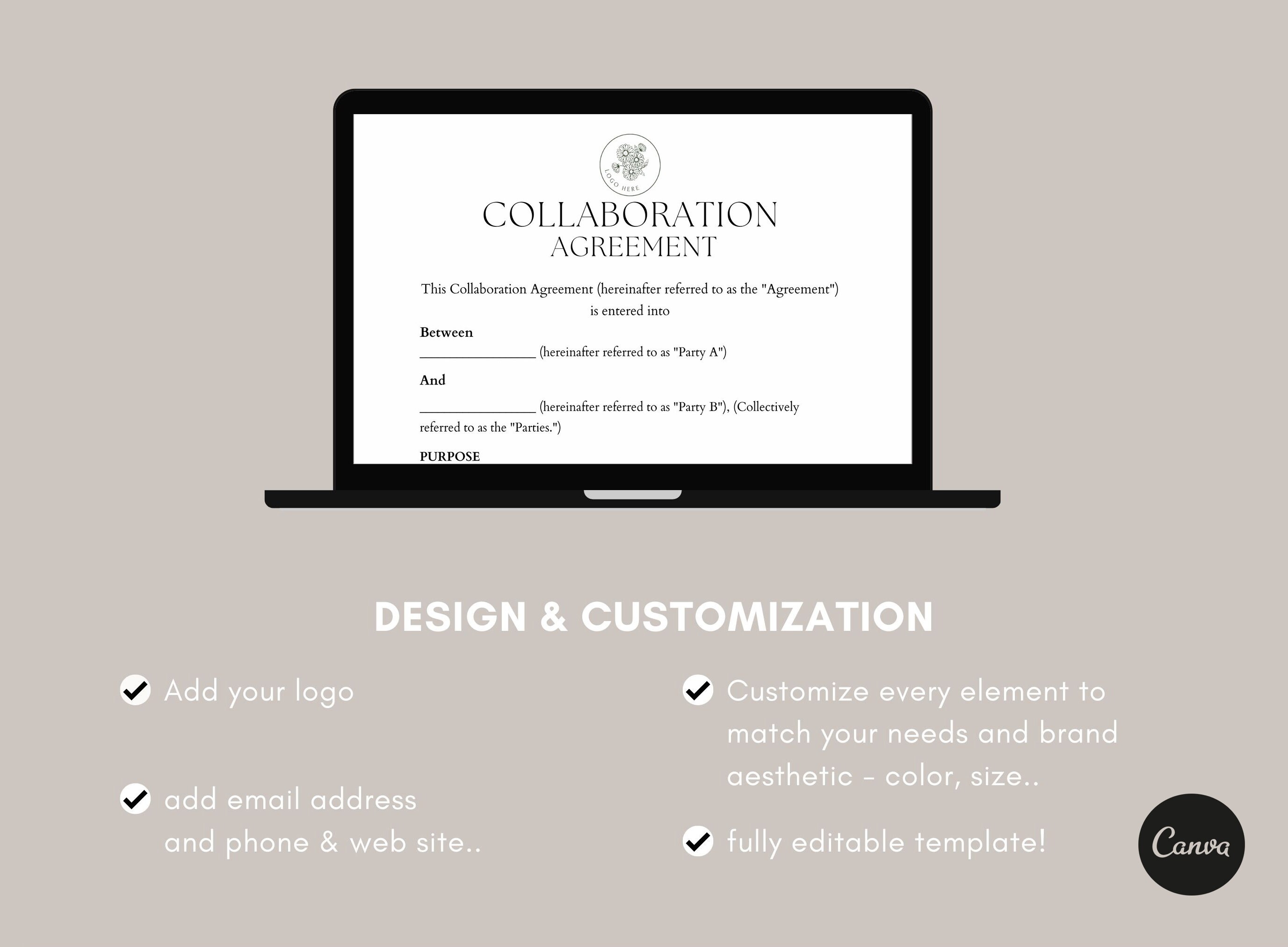 Editable Collaboration Agreement, Business Collaboration, Project ...
