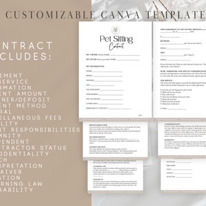Editable Pet Sitting Contract Template, Pet Sitting Agreement, Pet ...