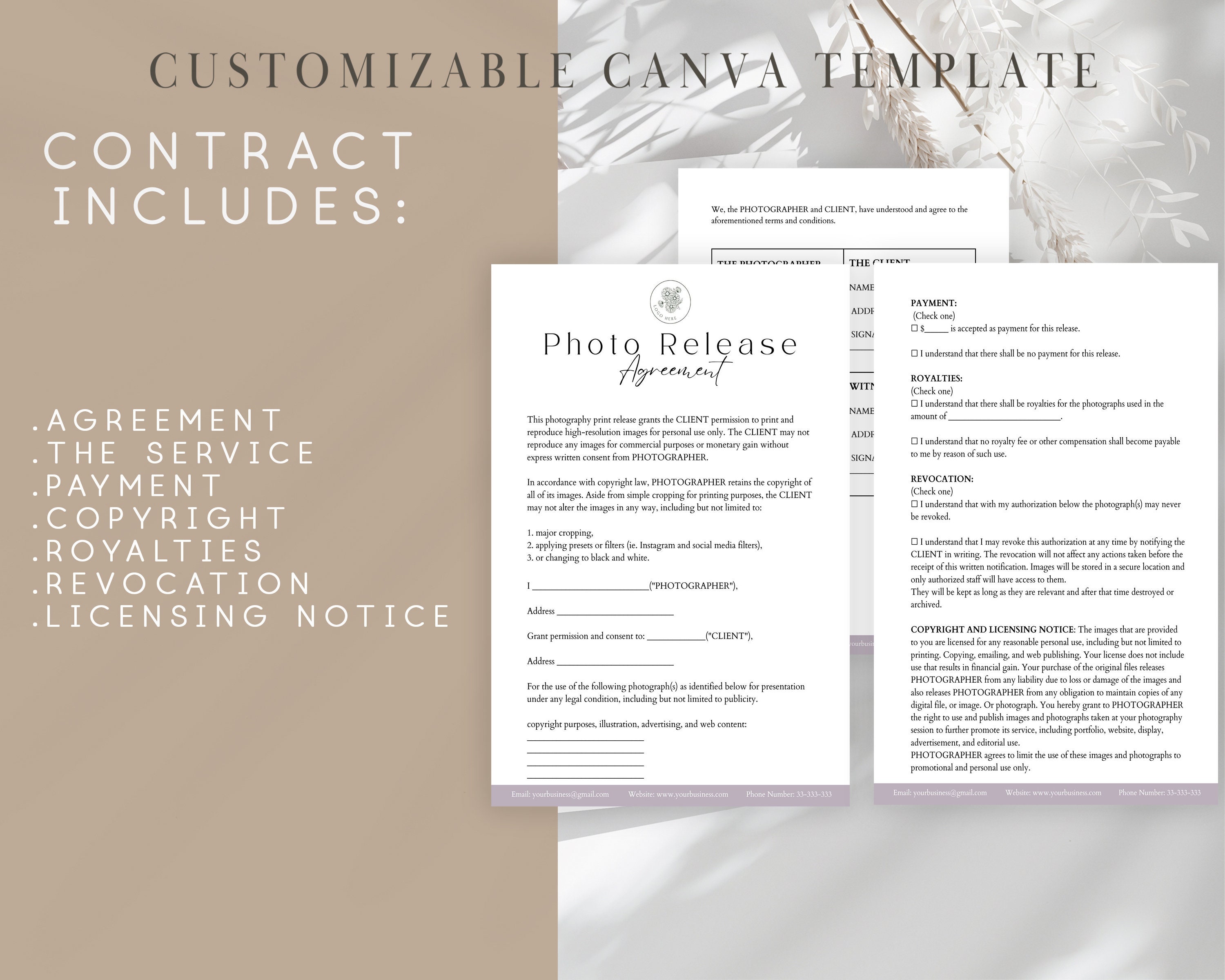 Professional Photography Print Release Agreement Template, Photo Print ...