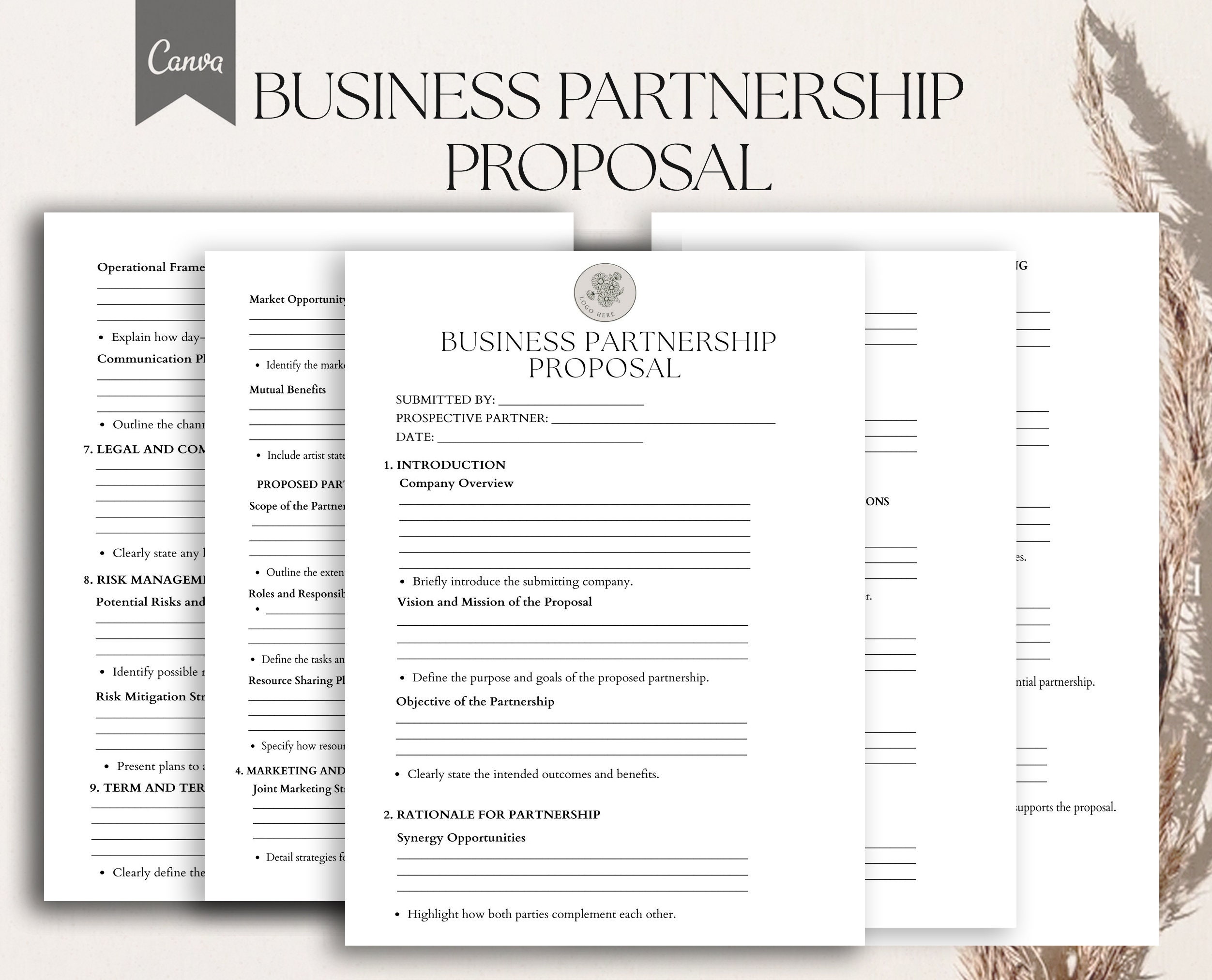 Business Partnership Proposal Template, Partnership Proposal Form ...