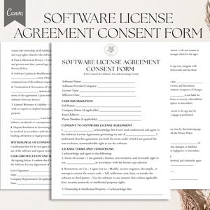 Software License Agreement Consent Form Template, PDF, Canva - Etsy