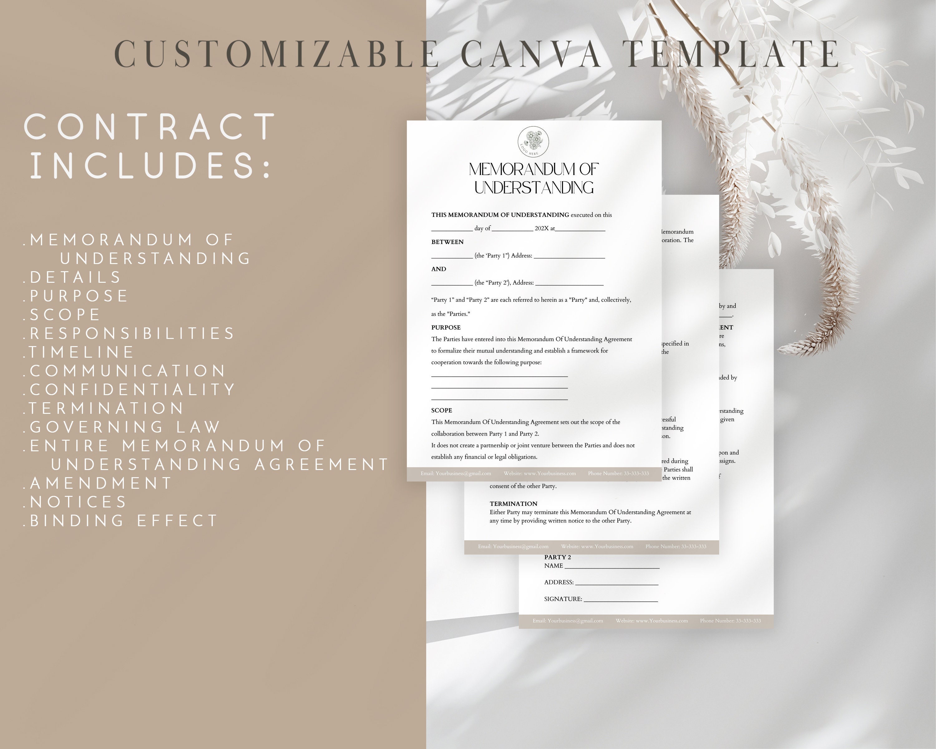 Memorandum of Understanding, Non-binding Agreement, MOU, Partnership ...