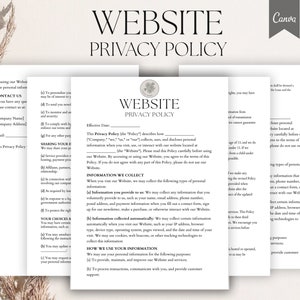 Editable Website Privacy Policy Template, Website Terms and Conditions ...