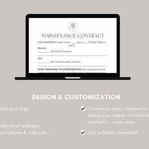 Maintenance Contract Template, Editable Maintenance Contract, Service Provider Agreement ...