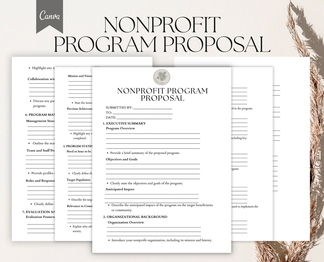Nonprofit Program Proposal Template, Charitable Organization Project ...