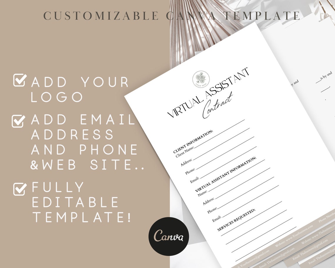 Virtual Assistant Contract Template, Client Agreement, Personal ...