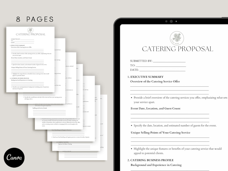 Catering Proposal, Catering Business Proposal, Catering Form Template ...