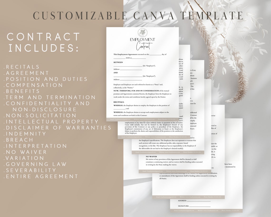 Editable Employee Contract Template Employment Agreement Form Small