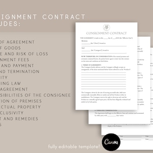 Editable Consignment Contract, Product Consignment Contract ...