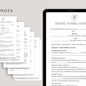 Editable Travel Nurse Contract Template, Travel Nursing Contract ...