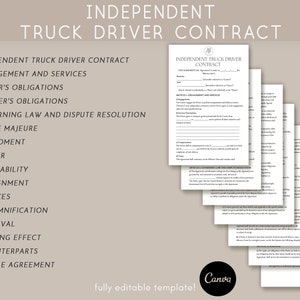 Independent Truck Driver Contract, Owner-operator Trucking Contract ...