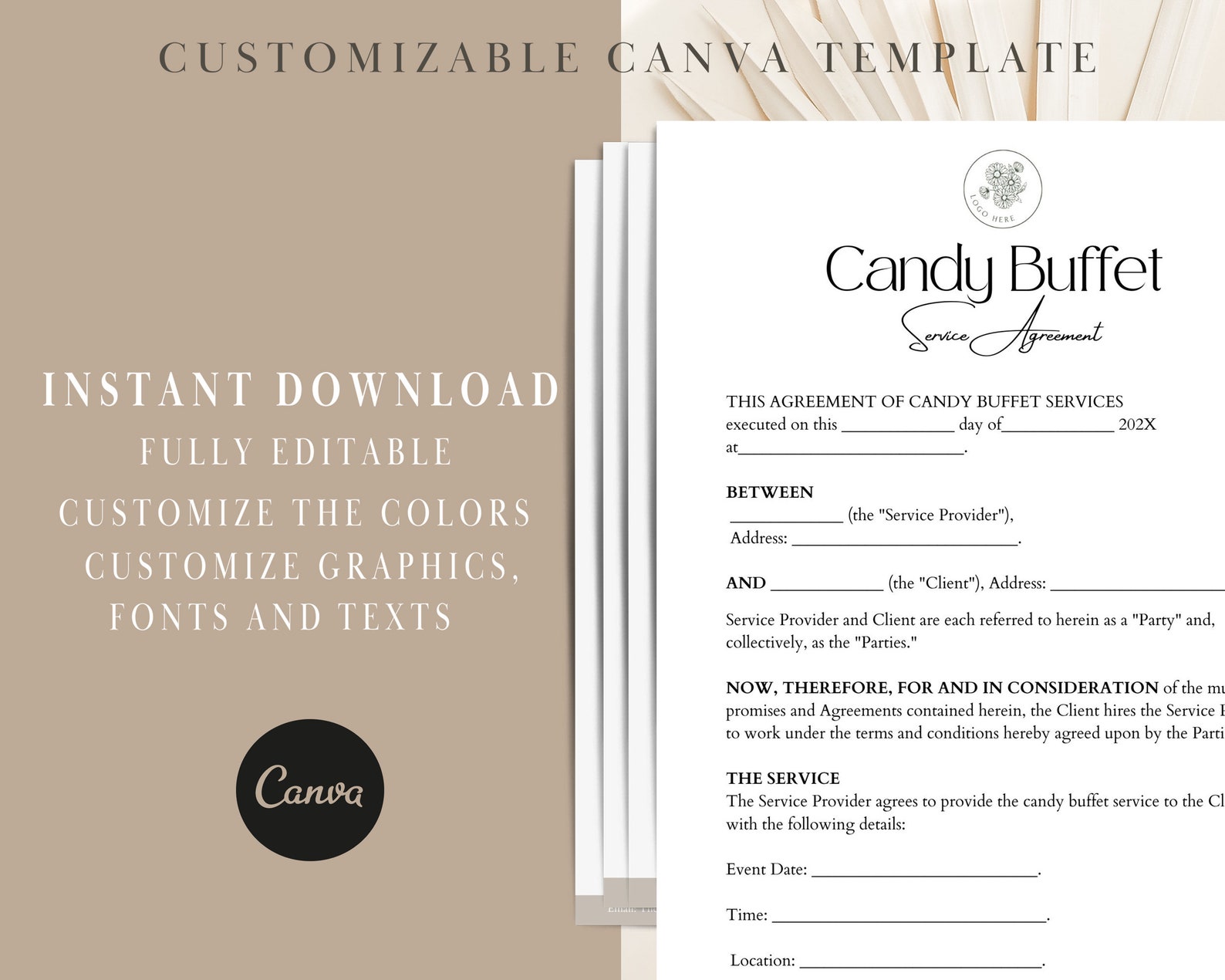 Candy Buffet Contract Template, Candy Buffet Services Contract ...