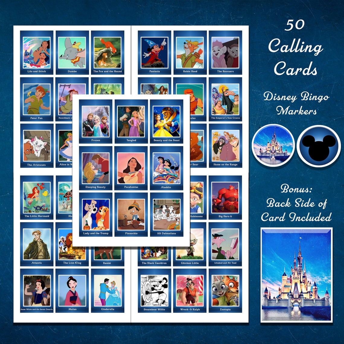 Disney Bingo Game (digital, NOT Shipped) - Includes 10 Different Bingo ...
