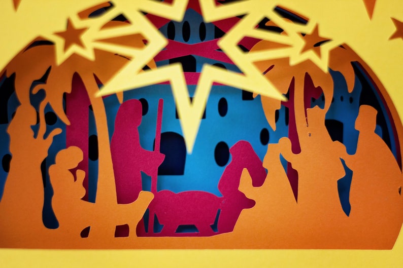 Foldable Nativity Scene Card - 2 Versions - SVG, DXF - Etsy
