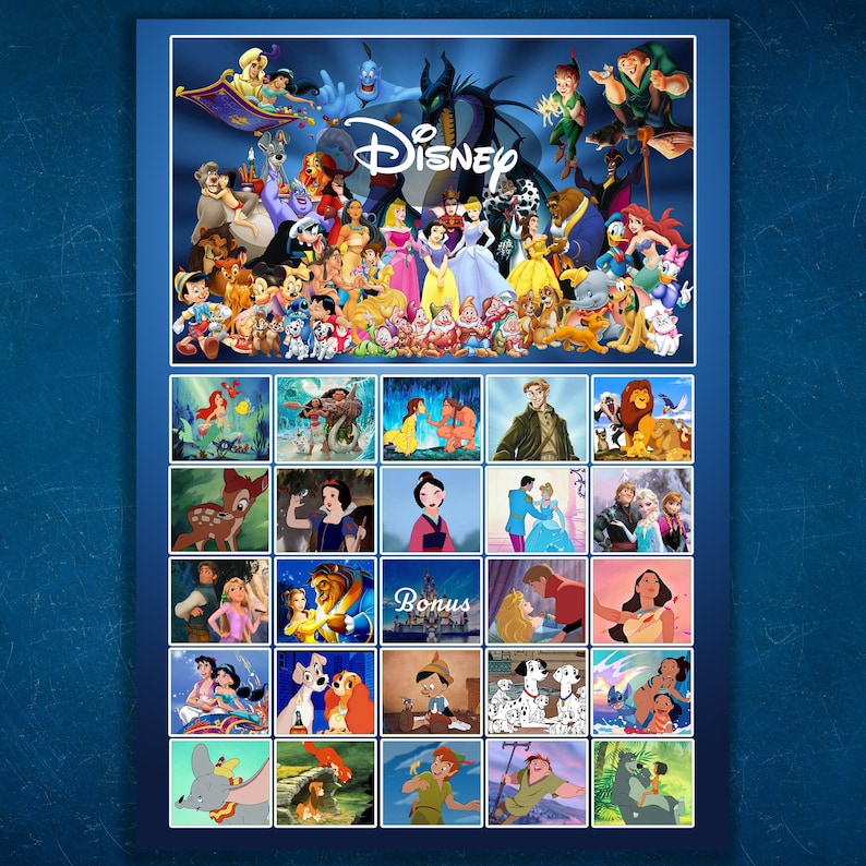 Disney Bingo Game (digital, NOT Shipped) - Includes 10 Different Bingo ...