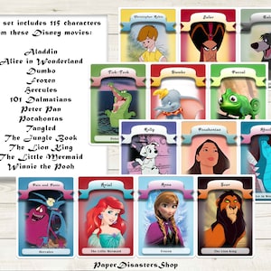 115 Disney Cards (set 1) - Printable - for Collection, Games, Birthday ...
