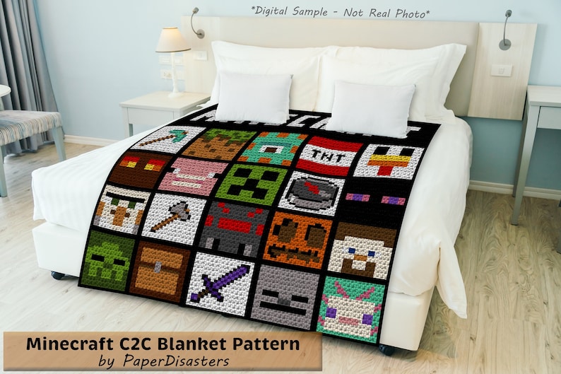 Large Minecraft C2C Blanket Pattern (digital) - Etsy