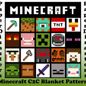 Large Minecraft C2C Blanket Pattern digital - Etsy