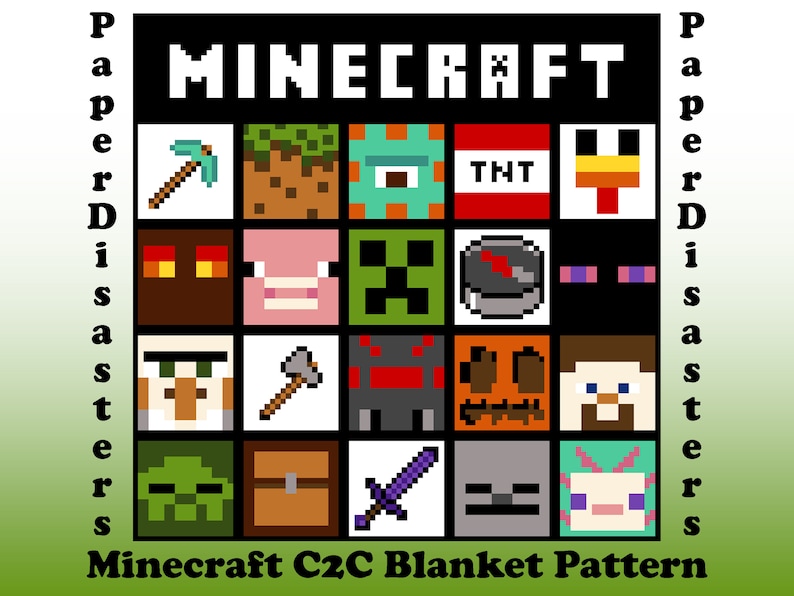 Large Minecraft C2C Blanket Pattern (digital) - Etsy