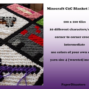 Large Minecraft C2C Blanket Pattern (digital) - Etsy