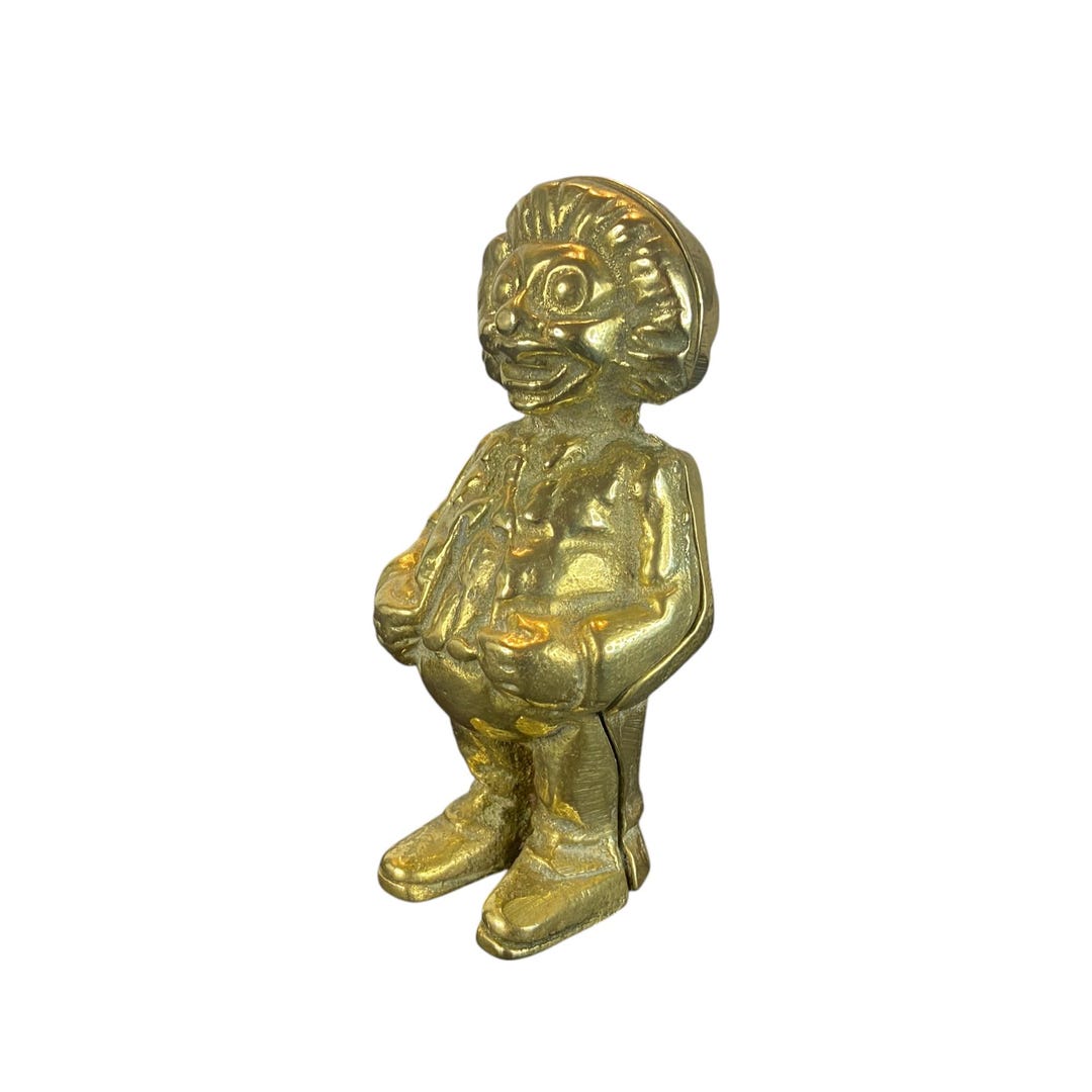 Rare Antique 1920s Solid Brass Figure Money Box Lovely Detail Antique ...