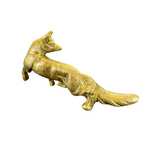 Vintage App 1.4k Solid Brass Fox Figurine Great Detail Fox Paperweight ...